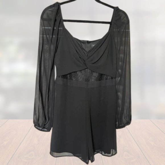 Express | Pants & Jumpsuits | Rare Express Black Wispy Shorts Romper ...